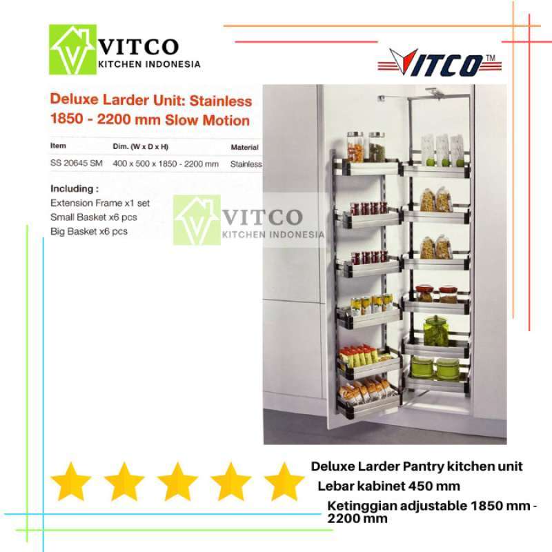 Jual Vitco Deluxe Larder Pantry Kitchen Unit / Rak Snack Tarik ...