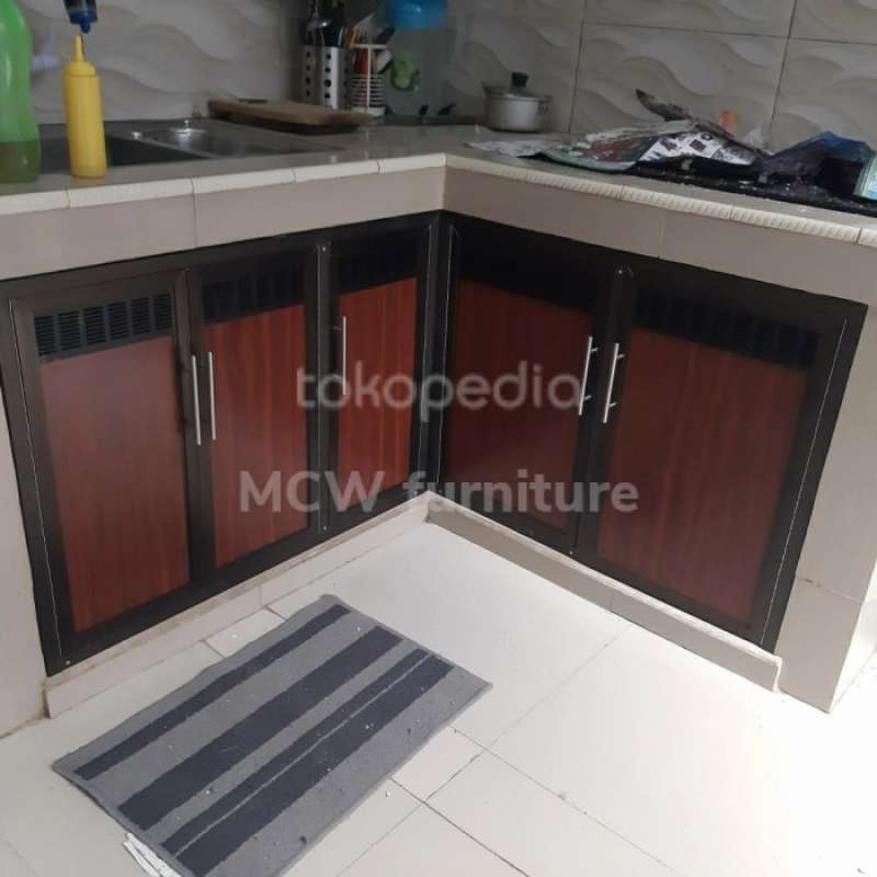 Jual Custom Kitchen Set Aluminium/custom Pintu Dapur Bawah/lemari Dapur ...