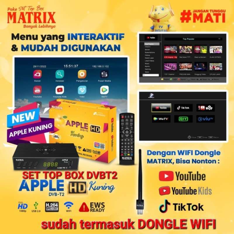 Jual Stb Matrix Apple Kuning Original, Murah & Diskon Juli 2024 | Blibli