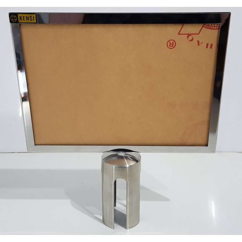 Promo Sign frame A4 Landscape Signage poster papan tiang antrian ...