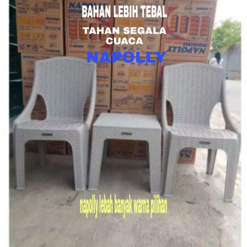 Promo Kursi Plastik Anyaman Rotan Sintetis Set Diskon 23% di Seller ...
