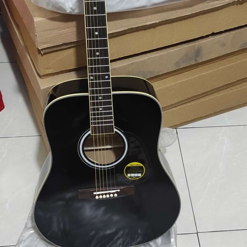 Promo Gitar Akustik Cort Black Glossy Diskon 23% Di Seller Qeira Store ...