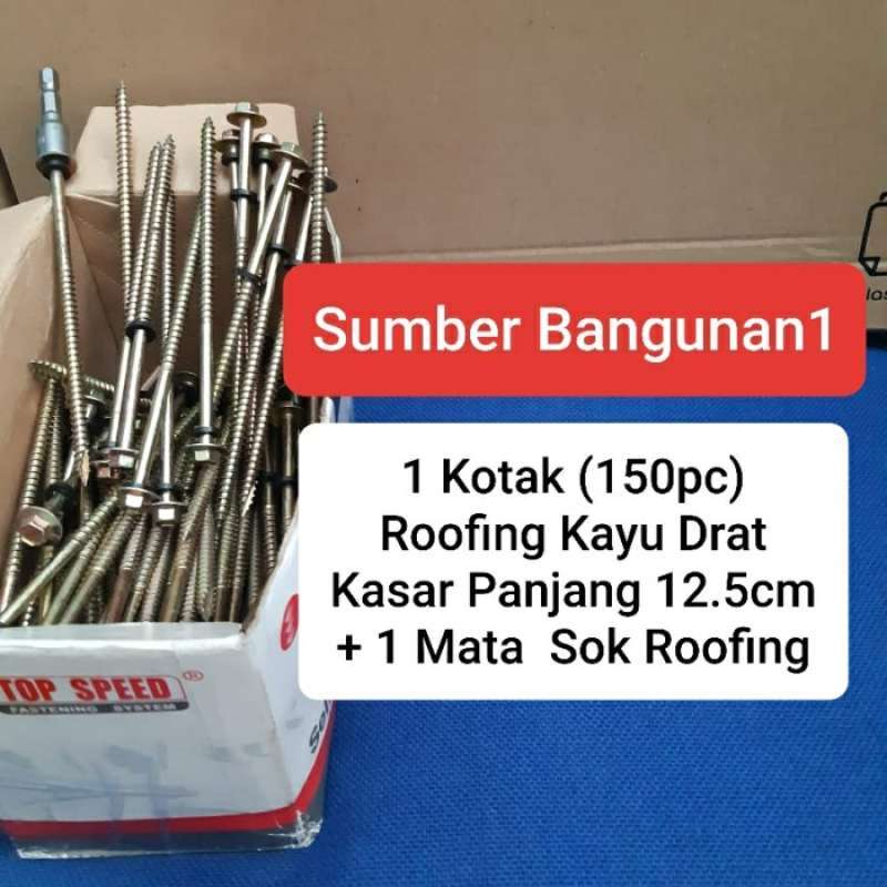 Promo Roofing Kayu Drat Kasar Panjang 12.5cm Sekrup Roofing Panjang ...