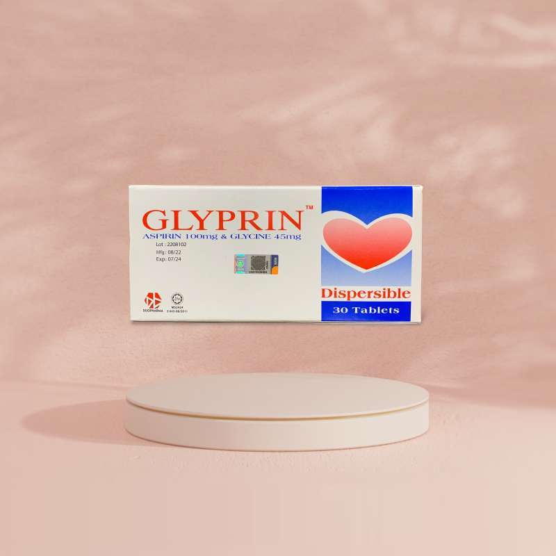 Jual GLYPRIN ASPIRIN 100mg & GLYCINE 45mg Dispersible 30 Tablets di ...