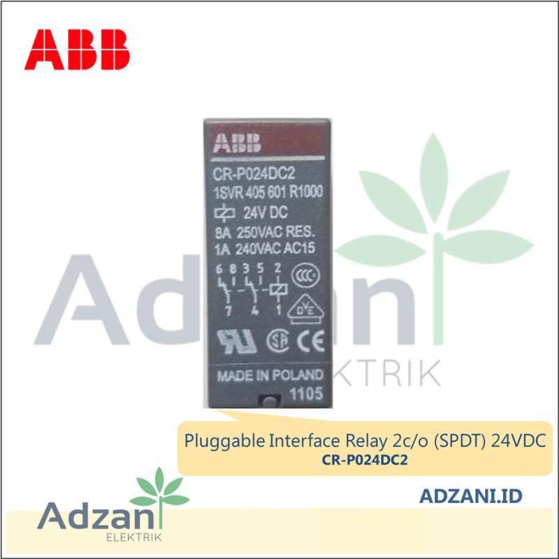Jual [abb] Cr-p024dc2 Pluggable Relay 2 C/o 24vdc 1svr405601r1000 Di Seller Adzani Elektrik ...