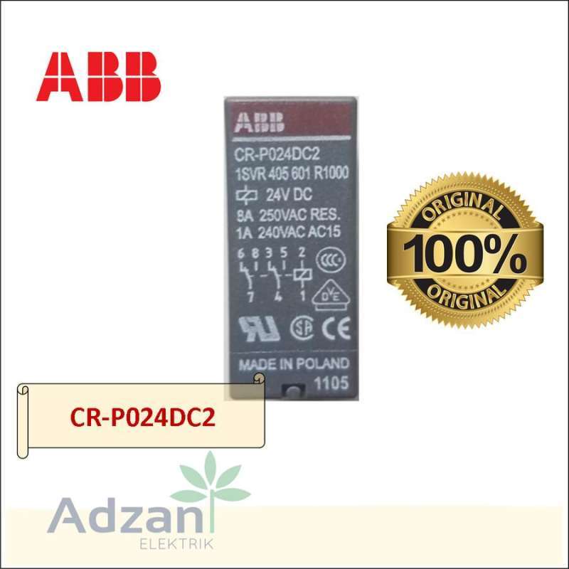 Jual [abb] Cr-p024dc2 Pluggable Relay 2 C/o 24vdc 1svr405601r1000 Di Seller Adzani Elektrik ...