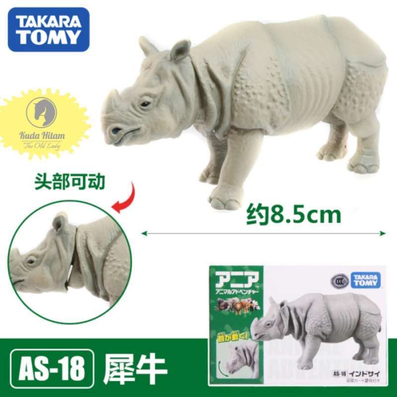 Jual Takara Tomy Ania As-18 Indian Rhinoceros Badak Animal Figure Hewan ...