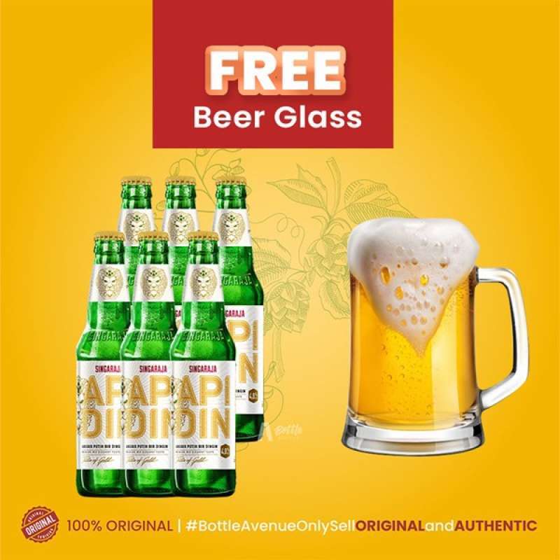 Jual Singaraja Apidin Botol / Pint ( 6 Botol ) Free Glass Beer Di ...