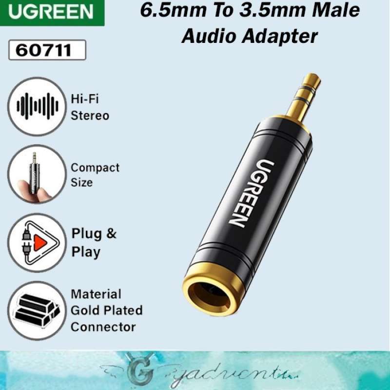 Jual UGREEN Adaptor Converter Jack Mic Audio 6.5mm Female to 3.5mm Male Audio Adapter Untuk ...