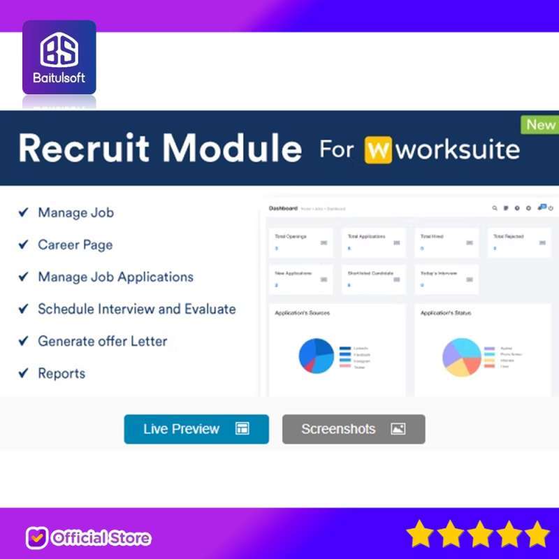 Promo SOURCE CODE APLIKASI RECRUIT MODULE FOR WORKSUITE CRM BY BAITULSOFT Diskon 96% di Seller ...