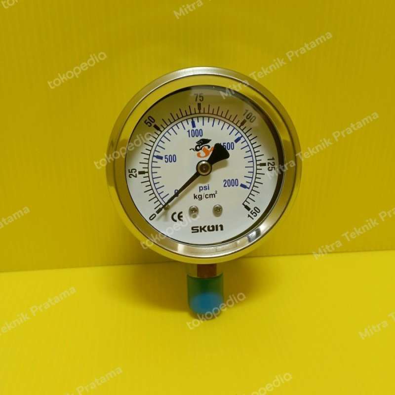 Jual Manometer Pressure Gauge Stainless SKON 2 1/2 inchi 150 Bar / 2000 ...