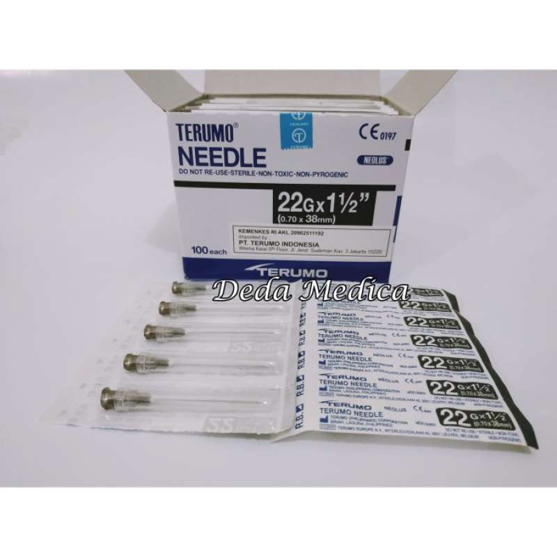 Promo Disposable Needle Sterile 22 G X 1 1/2 Terumo Isi 100 Pcs Diskon ...