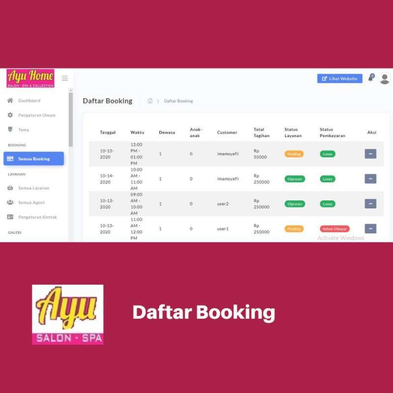Jual Source Code Aplikasi Booking Salon Web Codeigniter By Kodeaset Di