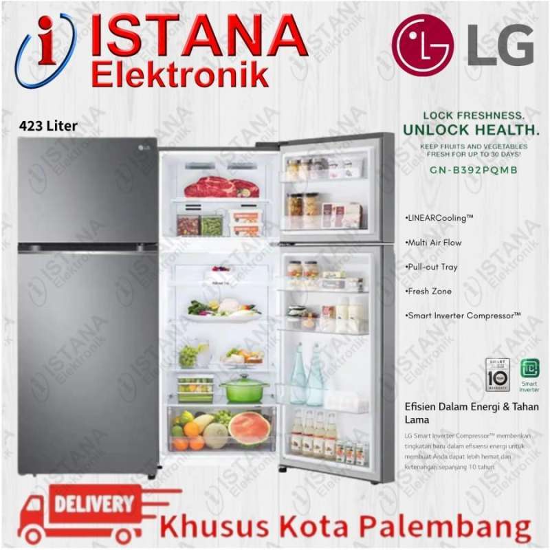 Jual Lg Kulkas 2 Pintu 423 Liter Smart Inverter Gn-b392pqmb Di Seller Istana Elektronik ...