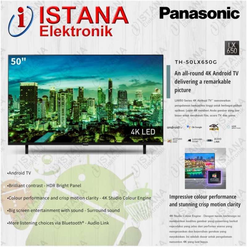 Jual PANASONIC UHD 4K ANDROID TV 50 INCH TH-50LX650G di Seller Istana ...