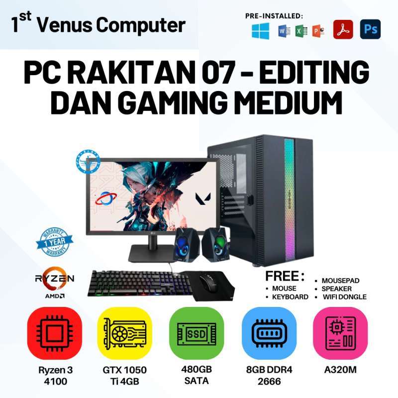 Jual Pc Rakitan 07 - Editing Dan Gaming Medium/pc Rakitan Gaming & Editing Di Seller Venus ...