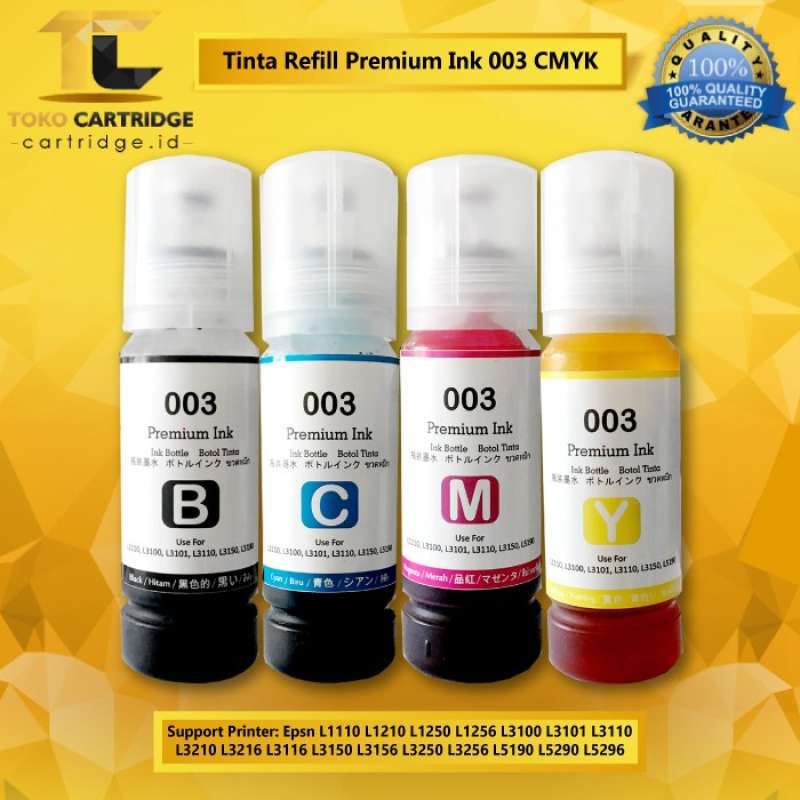 Promo Tinta Ink 003 1 Set Refill Printer Epson L1110 L3110 L3150 Diskon ...