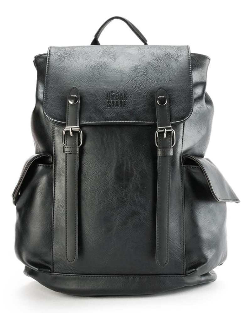 Promo Urban State - Distressed Leather Carryall Backpack - Black Diskon ...