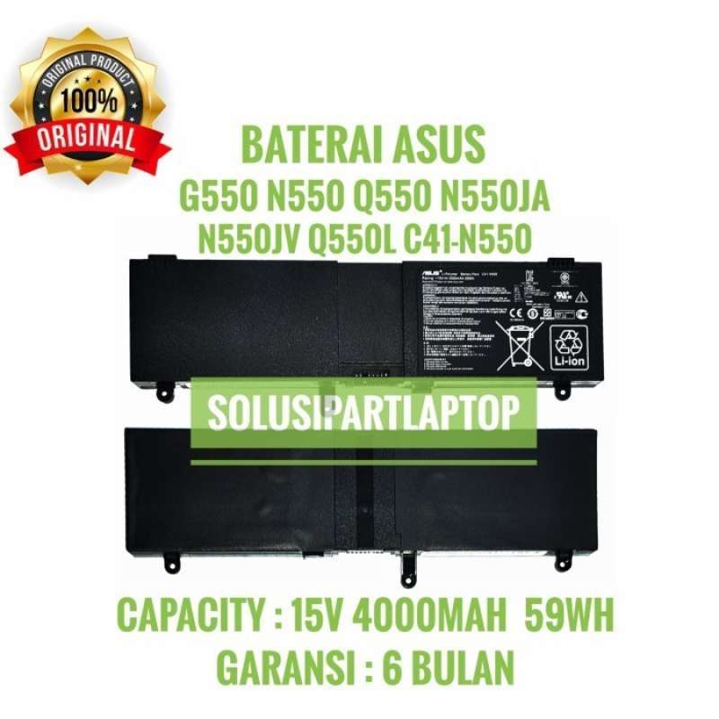 Promo Ori Baterai Laptop ASUS N550 N550JA N550JV N550J N550X47JV N550X47 Diskon 33% di Seller ...