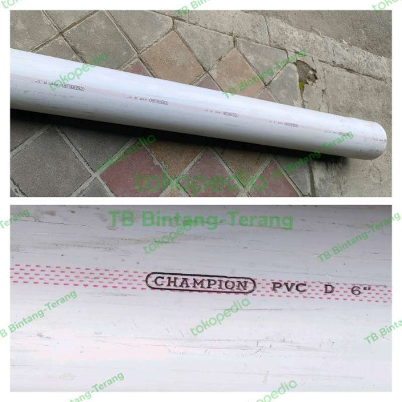 Promo Pipa Pvc Paralon Pralon Champion D 6 Inch Paket 4 Batang X 1 ...