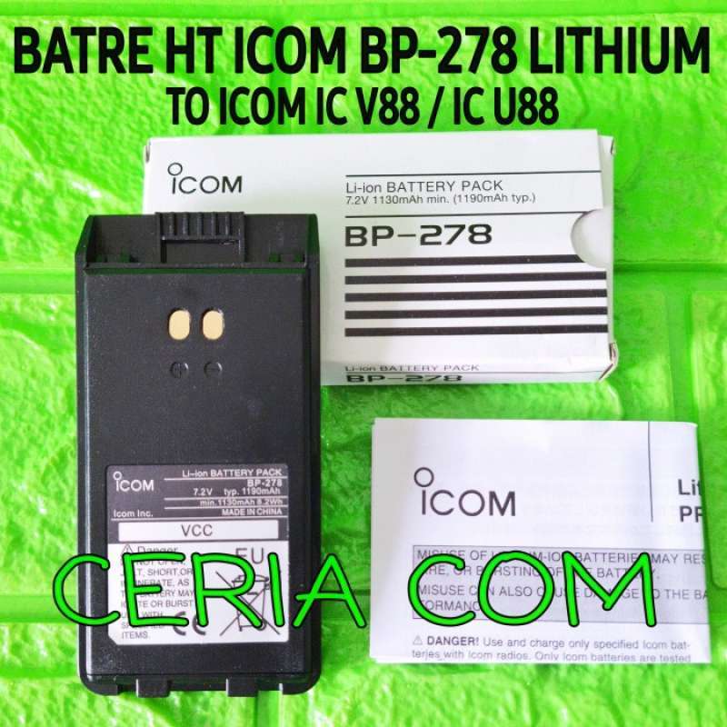 Promo BATRE HT ICOM U88 ICOM IC V88 LITHIUM BATTERY ICOM BP-278 BP 278 Diskon 23% di Seller ...