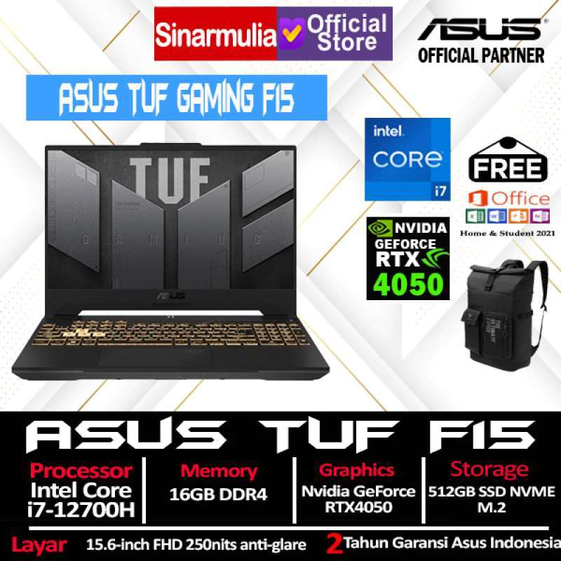 Jual Asus Tuf Gaming F15 Fx507zu4 I7-12700h Rtx4050 512gb Ssd 16gb Win11+ohs Di Seller ...