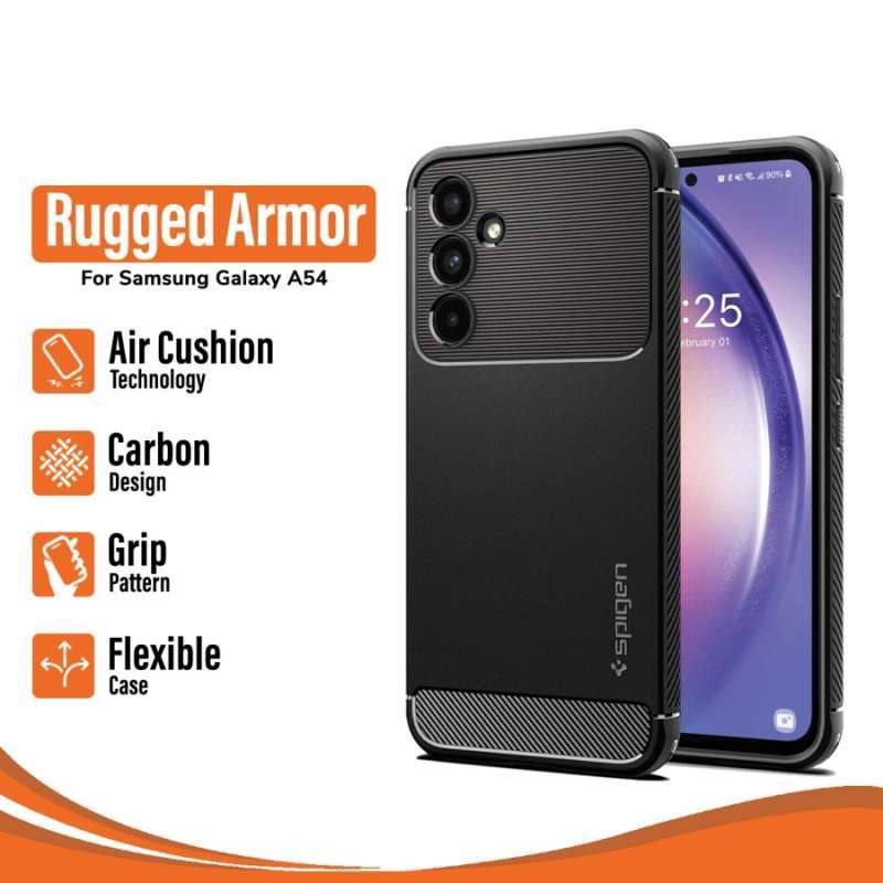 Promo Case Samsung Galaxy A54 Spigen Rugged Armor Carbon Tpu Cover Casing Diskon 17% Di Seller ...