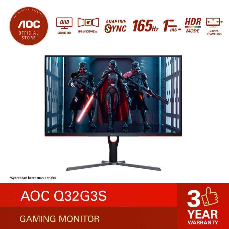 Jual LED Monitor AOC Q32G3S 32 IPS QHD 1ms 165Hz HDMI DP di Seller ...