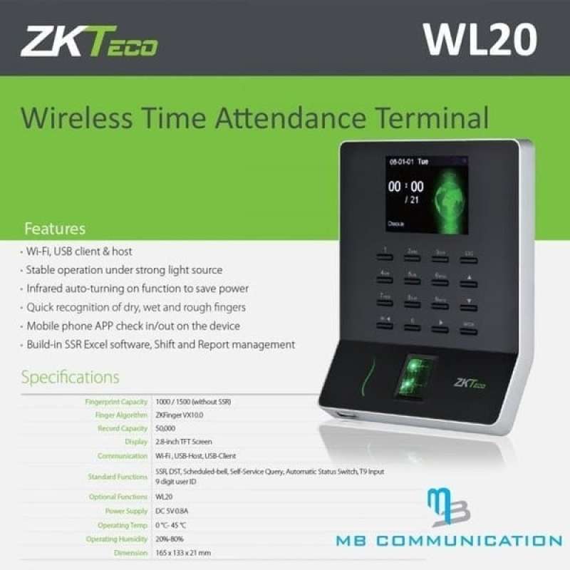 Jual FINGERPRINT ZKTECO WL20 AKSES VIA WIFI di Seller Retail Indo Global - Cengkareng Timur ...