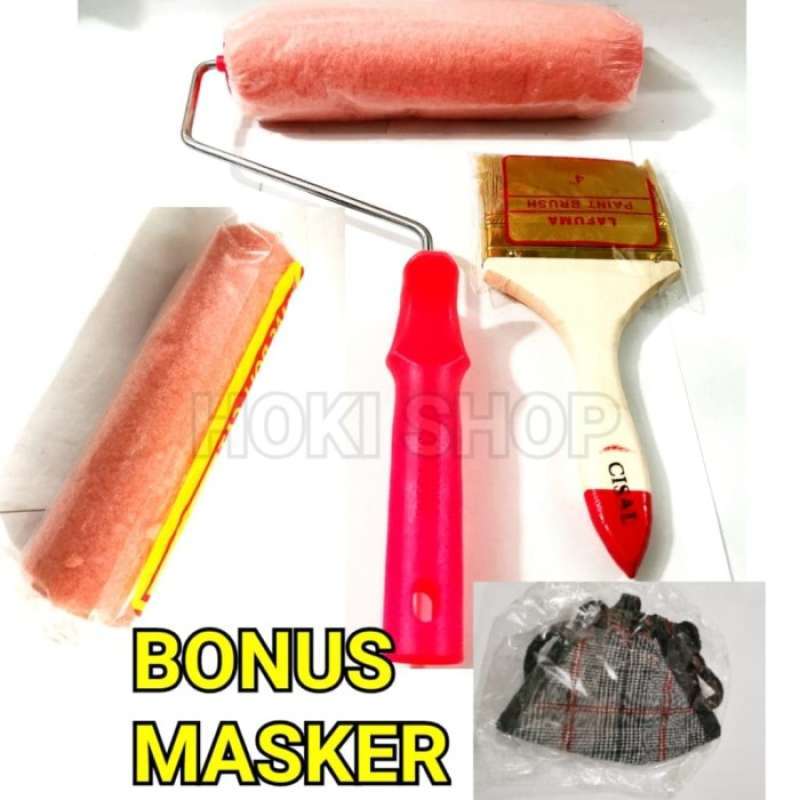 Jual rol cat isi rol cat kuas roll kuas 4inch paket hemat di Seller ...