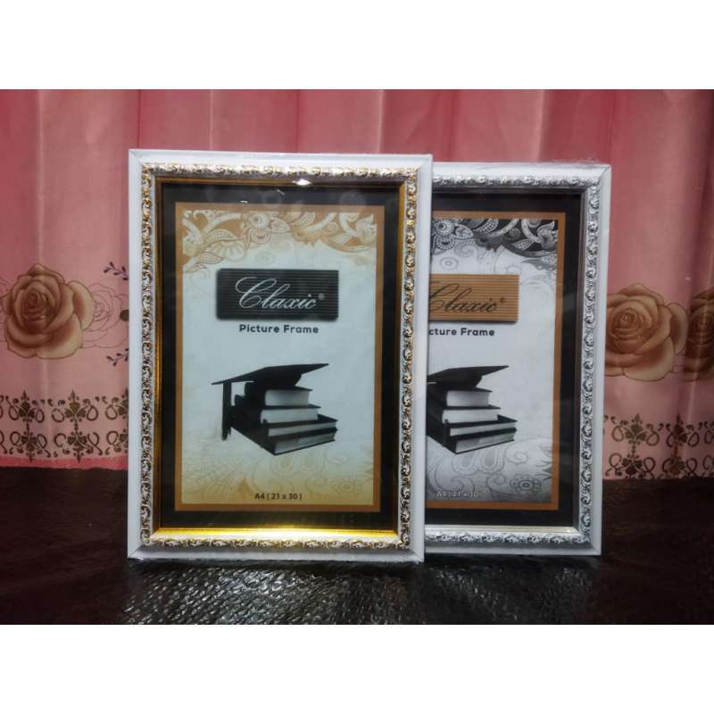 Jual Bingkai Foto A4 (21x30cm) Ukir Putih Gold Di Seller Maysa Fotocopy ...