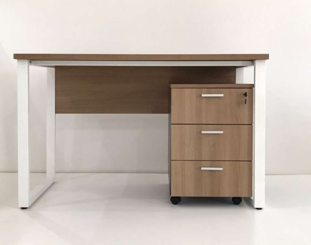 Promo Meja Kerja/ Meja Kantor/ Meja Tulis Kaki Besi Dengan Laci Dorong ...