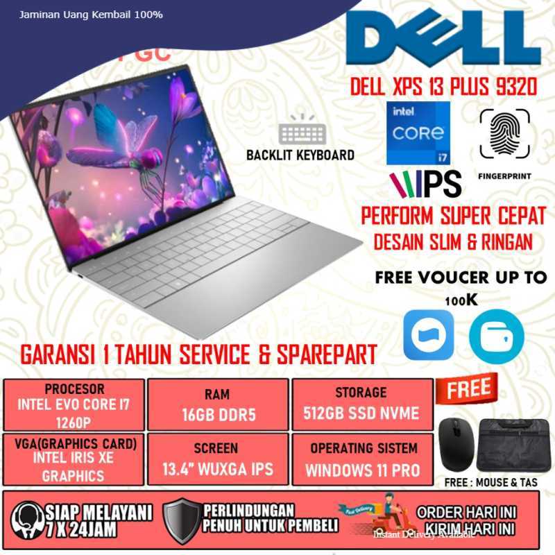 Jual Laptop Dell Xps Plus 9320 Intel Core Evo Core I7 1260p Ram 16gb ...