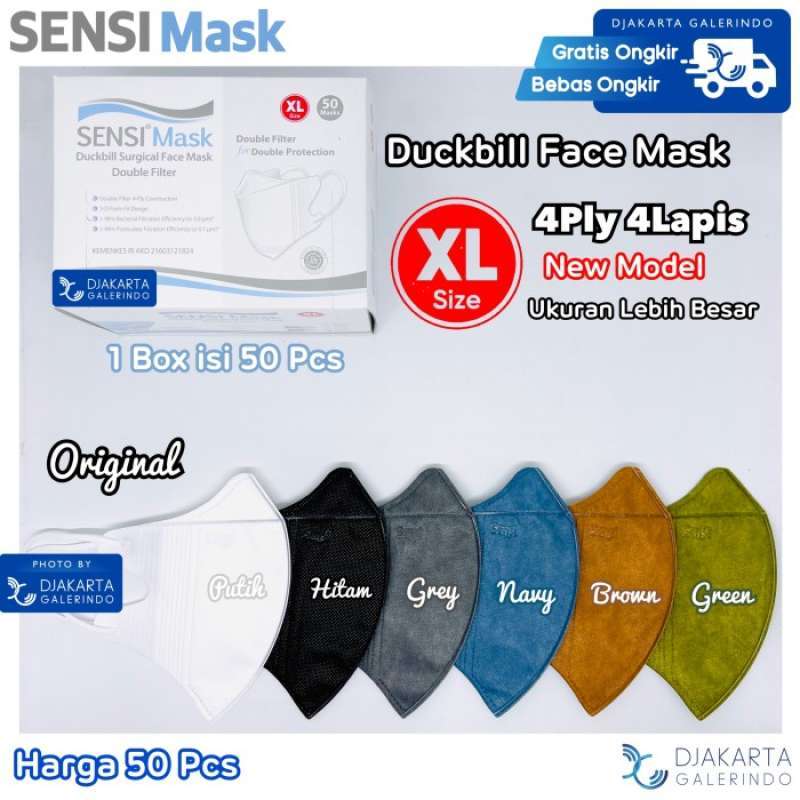 Promo Masker Sensi Duckbill Double Filter Ganda 3ply - Original Sensi ...