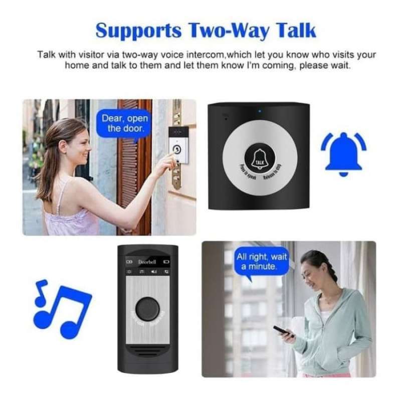 Promo Bell + Intercom Wireless 2 Way Voicetalk Long Range - Calford H7a ...