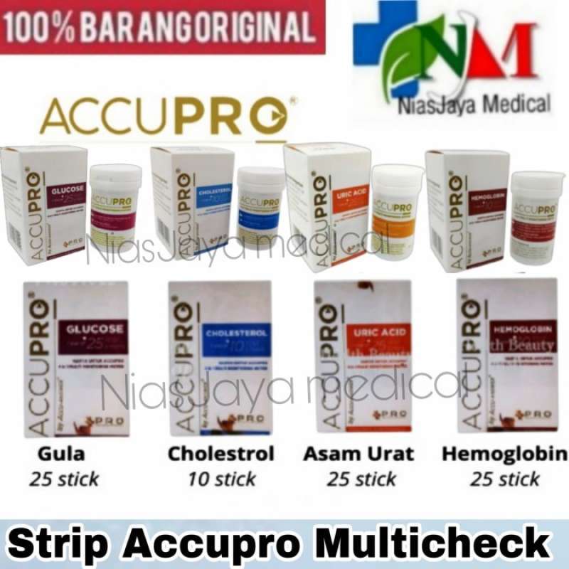 Promo Strip Accupro Kolesterol/gula/asam Urat/hb/stik Accupro ...