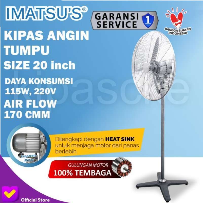 Promo Kipas Angin Berdiri 20 Imatsu Stand Standing Fan Industrial 20 ...