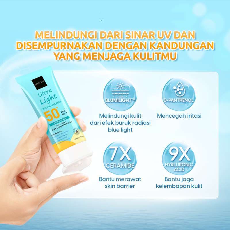 Promo Scarlett Whitening Ultra Light Daily Sunscreen SPF 50+ PA ...