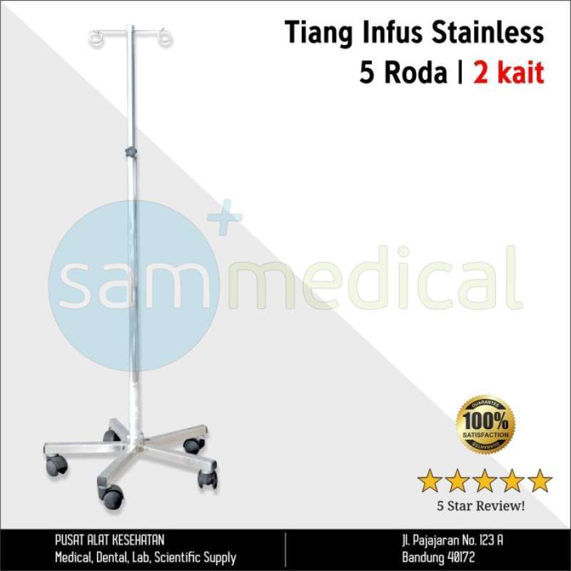 Promo Lokal Tiang Infus + 5 Roda Full Stainless Diskon 33% Di Seller ...