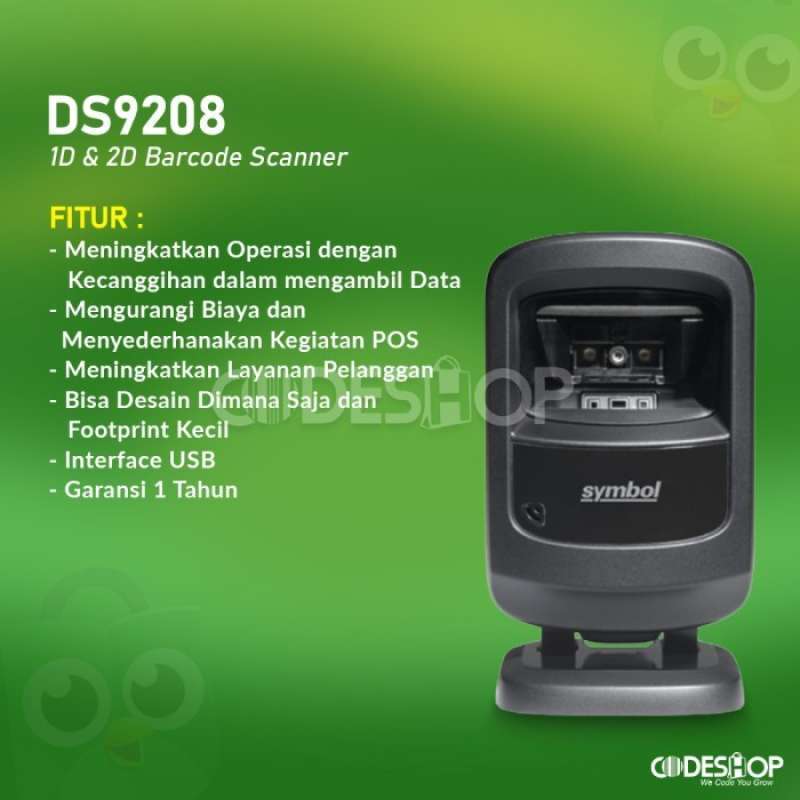 Jual Barcode Scanner Symbol Ds9208 - 2 Dimensi ( Qr Code E-faktur Pdf ...