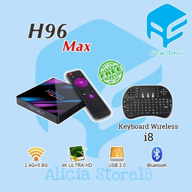 Promo TV BOX H96 MAX ANDROID 4K BLUETOOTH MIRACAST DUAL WIFI USB 3.0 ...
