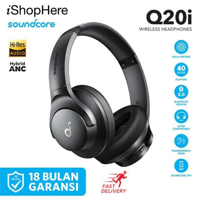 Jual Anker Soundcore Wireless Headphone Q20i ANC Big Bass Hi-Res Audio ...