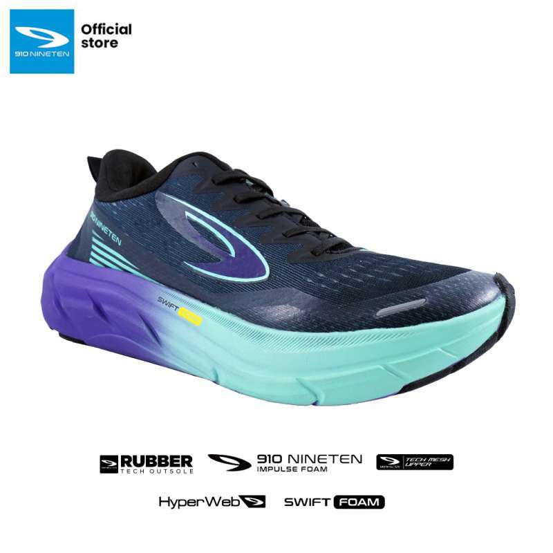 Jual 910 Nineten Takashi Run 1.5 Sepatu Lari - Hitam/hijau-tosca/ungu ...
