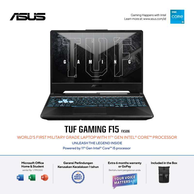 Jual Asus Tuf Gaming F15 Fx506hf-i525b6t-o (intel® Core™ I5-11400h/ddr4 8gb/512gb Ssd/windows 11 ...