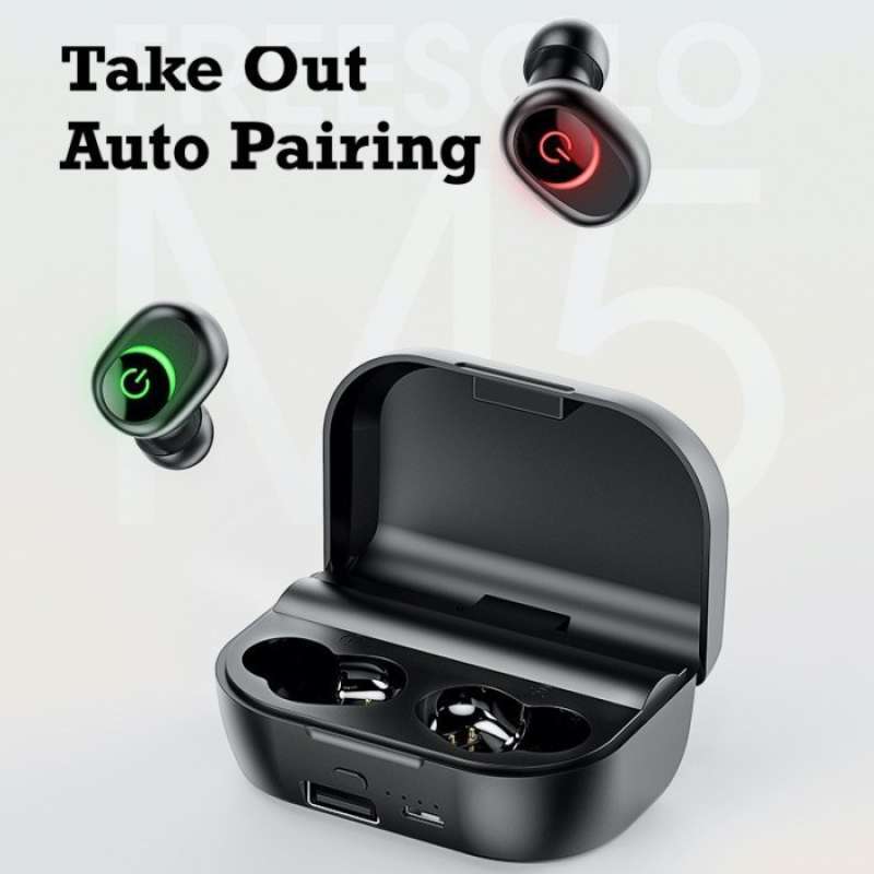Promo MOLOKE M5 PRO TWS HEADSET BLUETOOTH SPORT WIRELESS EARPHONE LOW ...