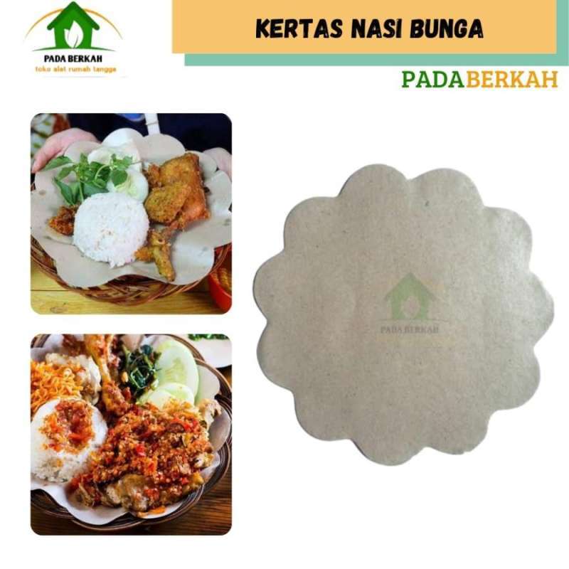 Jual Kertas Nasi Motif Bunga Bulat Kertas Alas Piring Bunga (250 Lembar ...