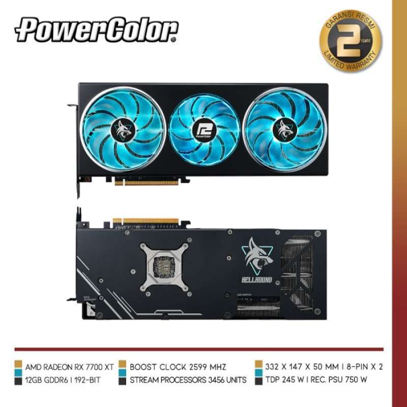 Jual Powercolor Hellhound Amd Radeon Rx 7700 Xt 12gb Gddr6 Di Seller ...