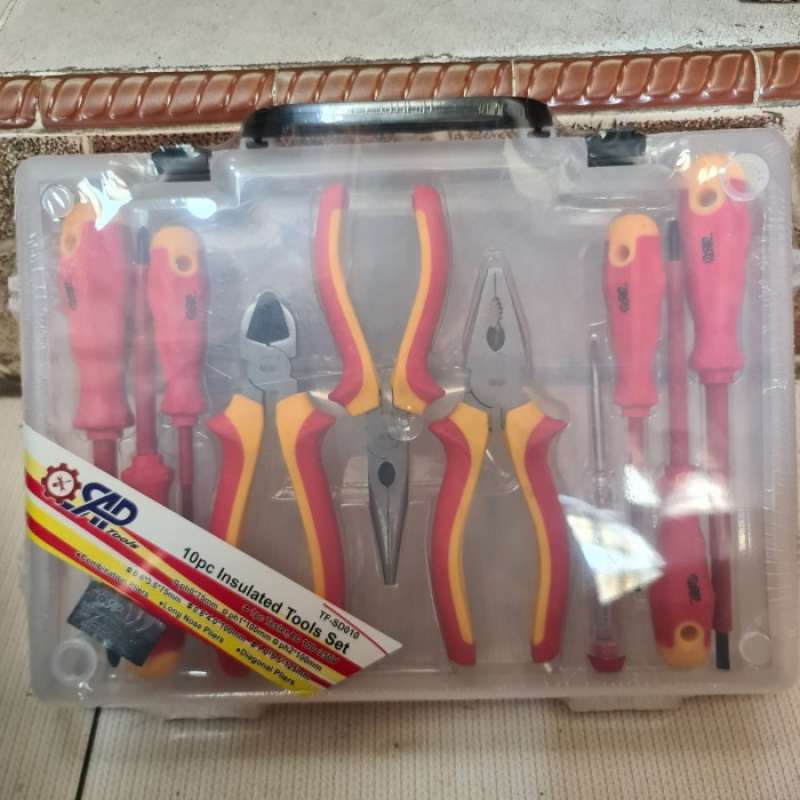 Promo Tang Listrik Set 10pcs Obeng Listrik Test Pen 1set Diskon 23% Di ...