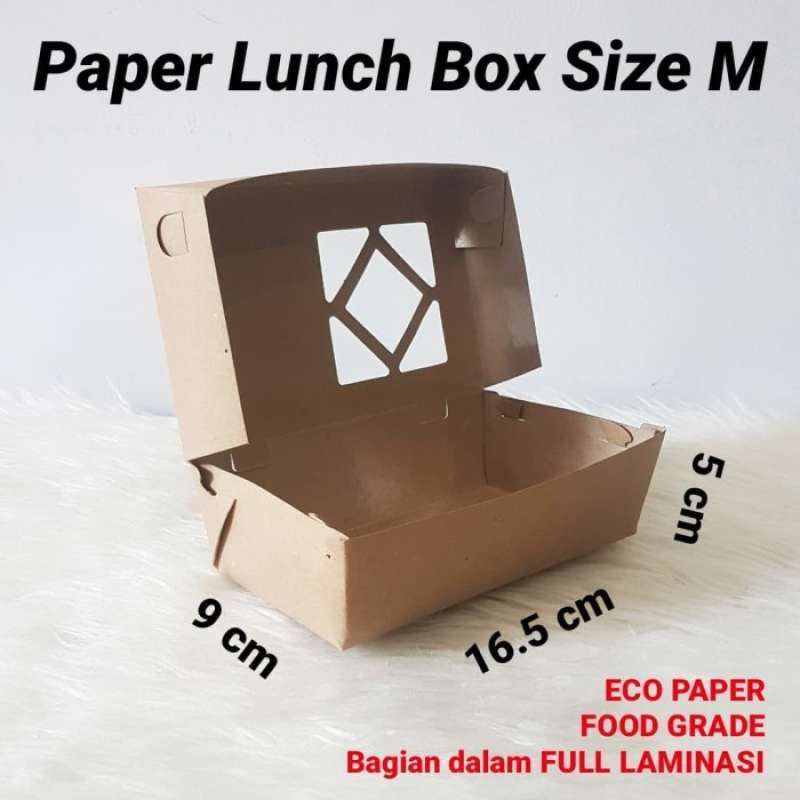 Jual Lunch Box Paper Size M Jendela Persegi / Kotak Take Away / Box ...