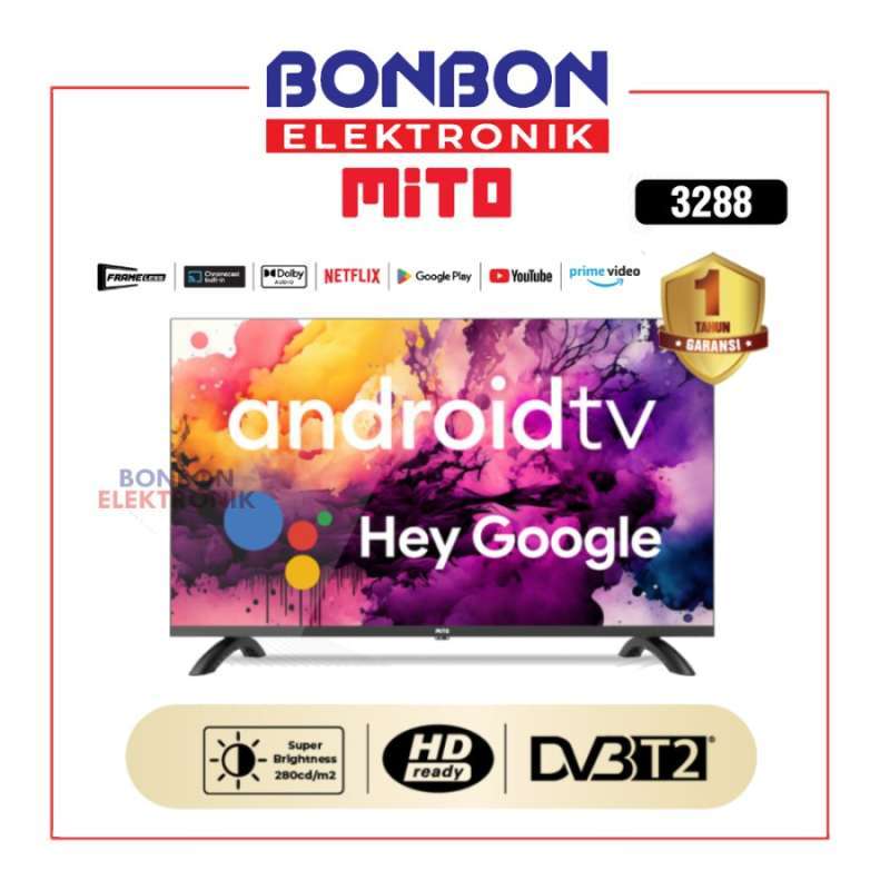 Jual Mito LED Smart Google TV 32 Inch 3288 Android 11.0 HD Dolby Audio ...